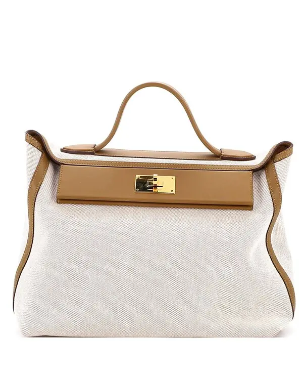 Hermès 35 24/24 Bag Canvas And Swift - Neutral