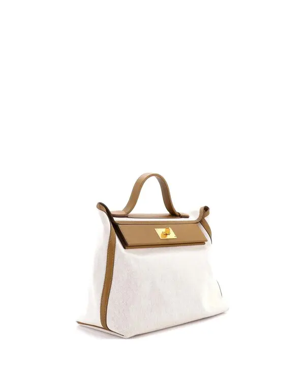 Hermès 35 24/24 Bag Canvas And Swift - Neutral