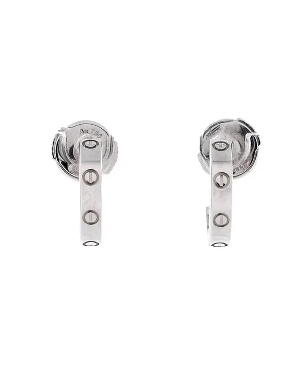 CARTIER Small Love Hoop Earrings 18k Gold - White