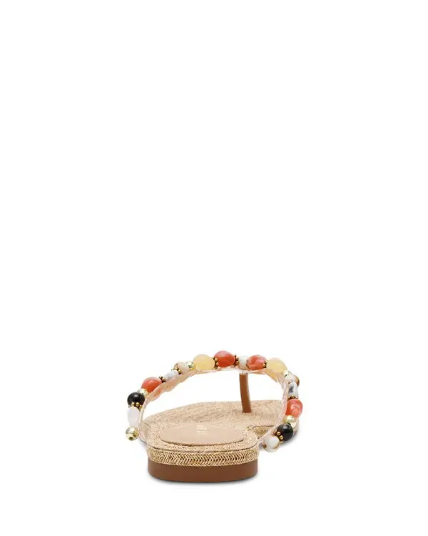 Steve Madden Marble Embellished Thong Sandals - Natural Multi