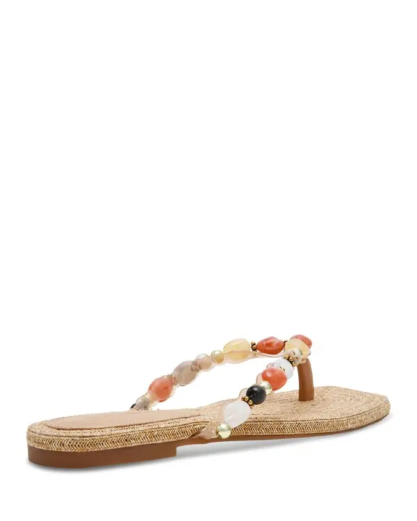 Steve Madden Marble Embellished Thong Sandals - Natural Multi