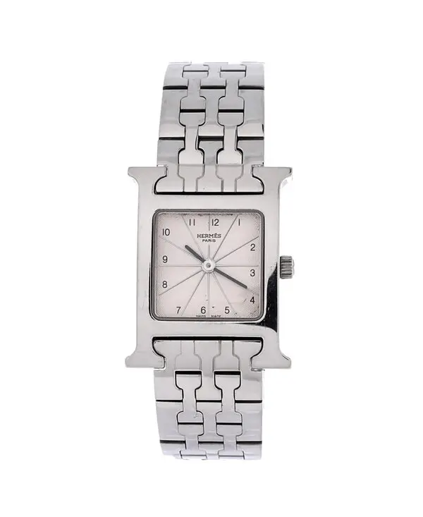 Hermès Heure H Quartz Watch In Stainless Steel 21mm - Dial Color: Natural