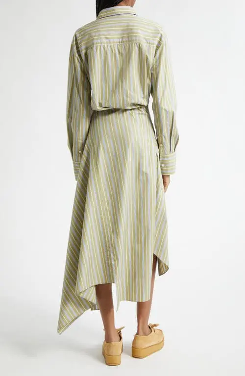 Monse Cascade Stripe Long Sleeve Deconstructed Shirt Dress