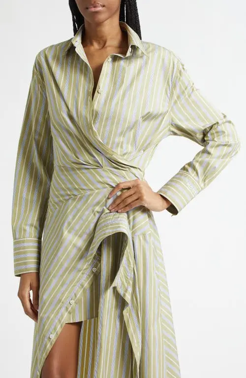 Monse Cascade Stripe Long Sleeve Deconstructed Shirt Dress