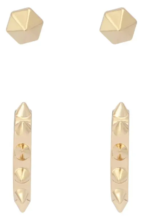 ALLSAINTS Stud & Hoop Earrings Set Of 2 - Shiny Gold