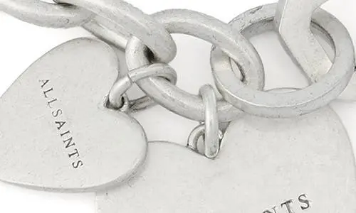 ALLSAINTS Double Heart Chain Link Bracelet
