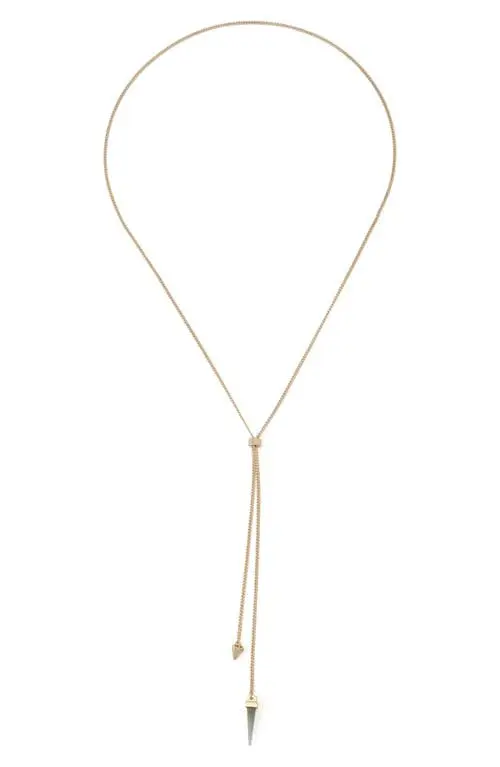 ALLSAINTS Spike Lariat Necklace - Shiny Gold