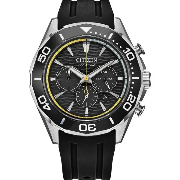Citizen Endeavor Eco-drive Chronograph Synthetic Strap Watch - Black