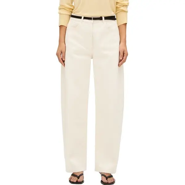 Another Tomorrow Denim Curved Pant - Ecru