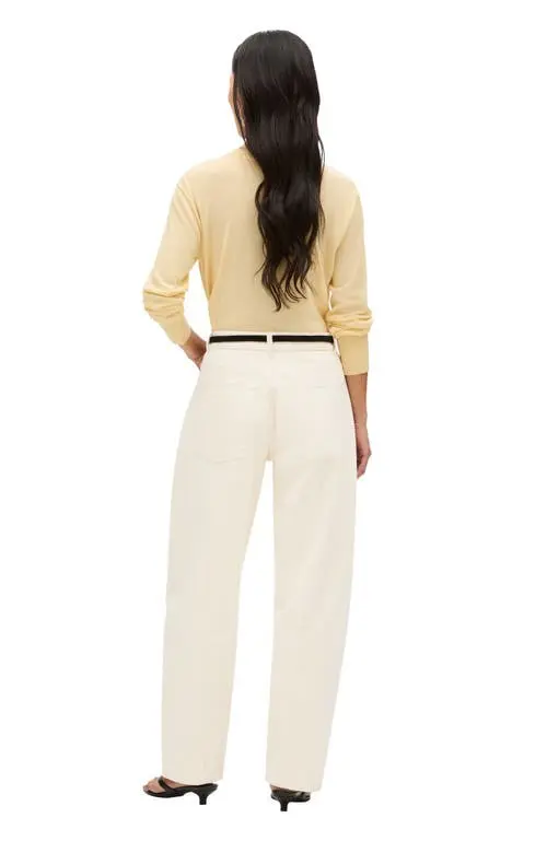 Another Tomorrow Denim Curved Pant - Ecru