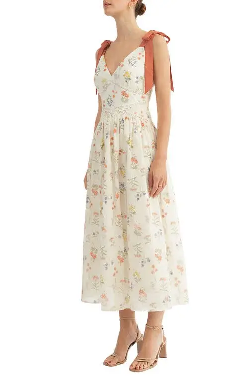 AROSE STUDIO Selah Tie-strap Midi Dress