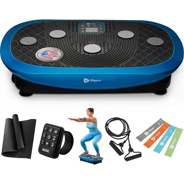 LIFEPRO Rumblex Pro 4d Motion Vibration Plate Exercise Machines For Lymphatic Drainage Fat Burn & Toning Triple Motor Technology - Black