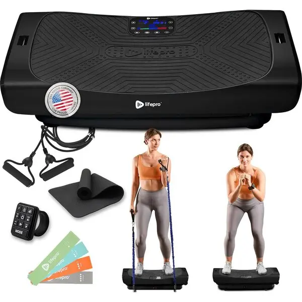 LIFEPRO Rumblex Pro 4d Motion Vibration Plate Exercise Machines For Lymphatic Drainage Fat Burn & Toning Triple Motor Technology - Black