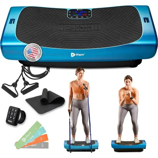 LIFEPRO Rumblex Pro 4d Motion Vibration Plate Exercise Machines For Lymphatic Drainage Fat Burn & Toning Triple Motor Technology - Blue