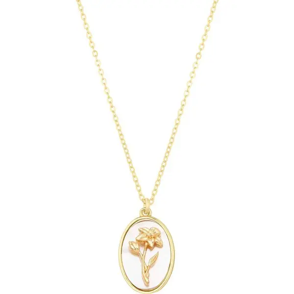 SET & STONES Katrina Birth Flower Necklace - Gold/march