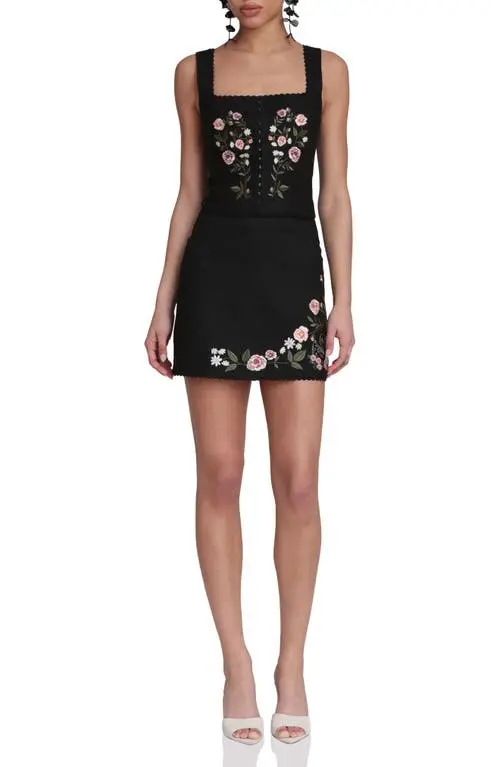 Avec Les Filles Embroidered Corset Tank