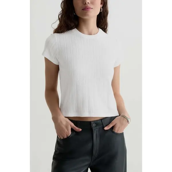 Ag Sadie Crewneck Top - Powder