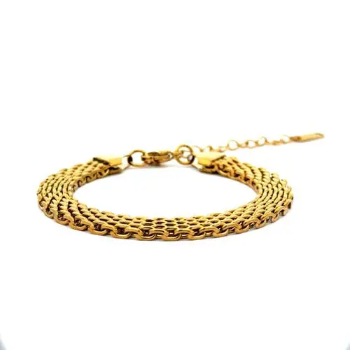 GEMINI JEWELRY Woven Mesh Bracelet - Yellow