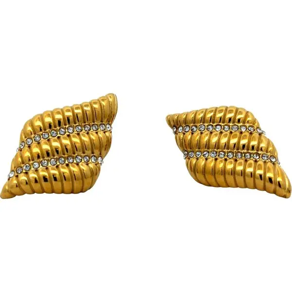 GEMINI JEWELRY Sea Shell Drop Earrings - Yellow