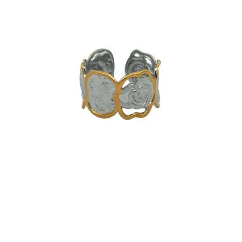 GEMINI JEWELRY Rose Petal Open Ring - Yellow