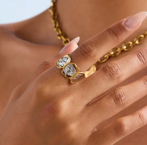 GEMINI JEWELRY Rose Petal Open Ring