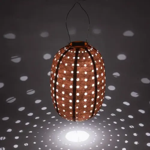 ALLSOP HOME & GARDEN Soji Stellabarrel Swiss Dotsolar Lantern - Copper