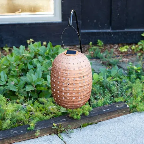 ALLSOP HOME & GARDEN Soji Stellabarrel Swiss Dotsolar Lantern - Copper