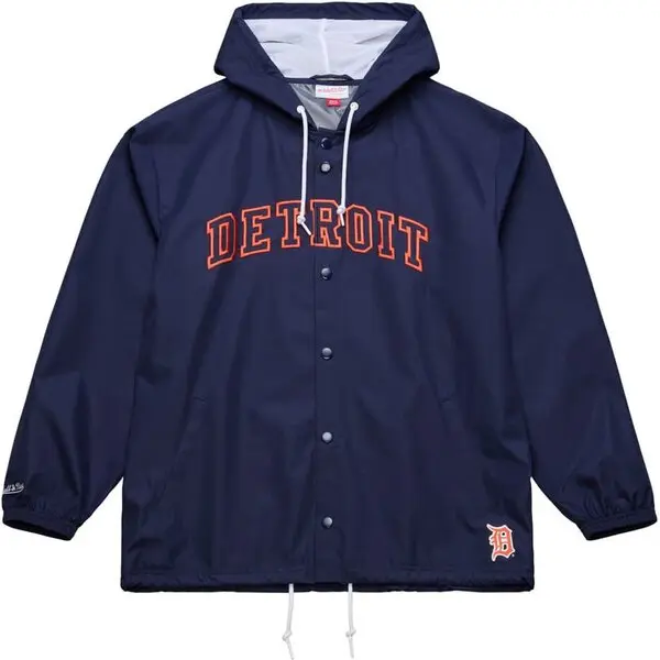 Mitchell & Ness Detroit Tigers Full-snap Hooded Coaches Jacket - Navy