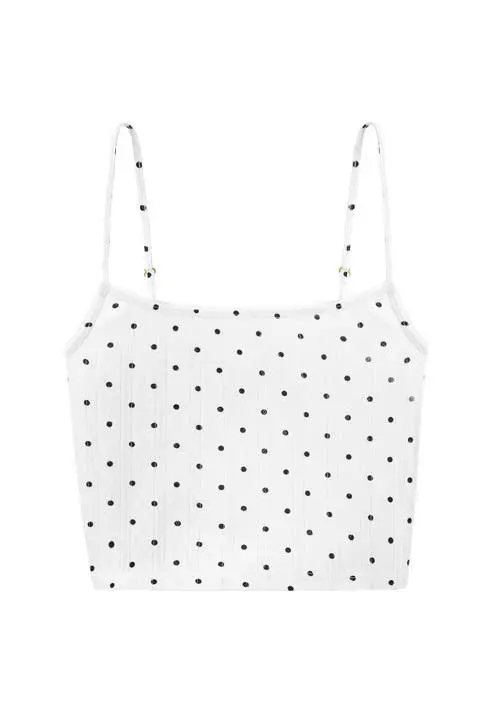 CUUP Pointelle Tank - Salt Polka Dot