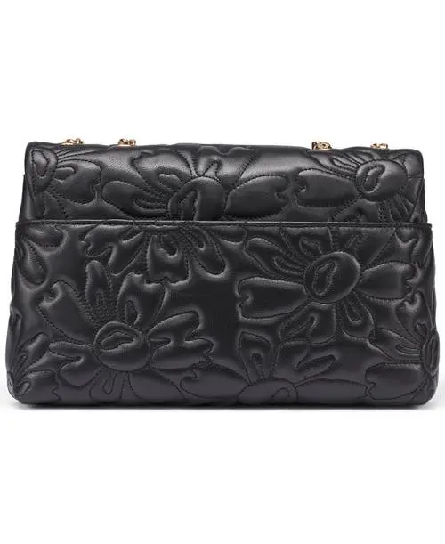 Karl Lagerfeld Paris Lafayette Quilted Floral Shoulder Bag - Black/gold