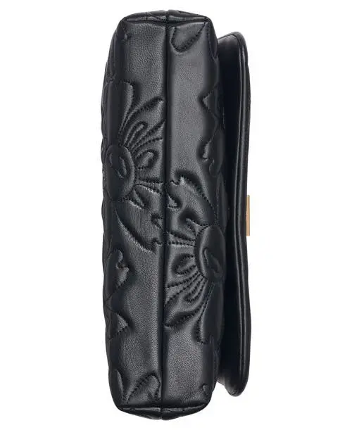 Karl Lagerfeld Paris Lafayette Quilted Floral Shoulder Bag - Black/gold
