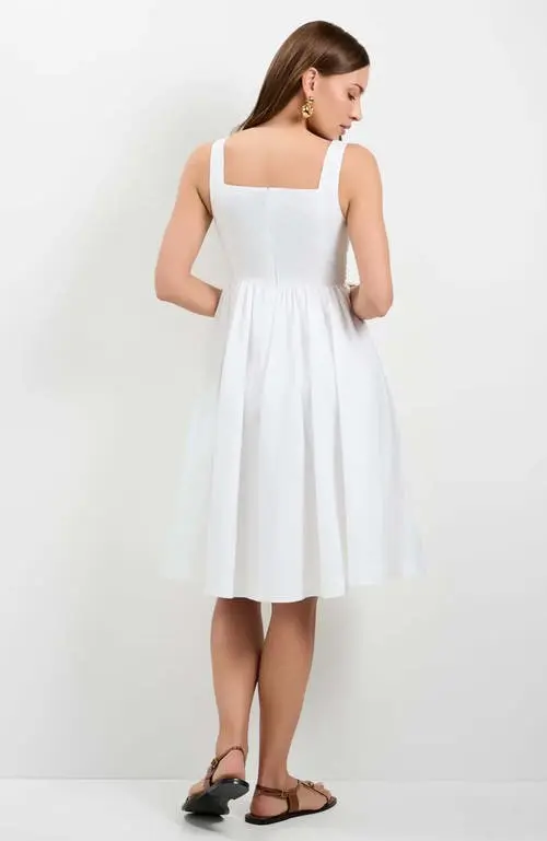 Trina Turk Mirabello Sweetheart Neck Midi Dress - White