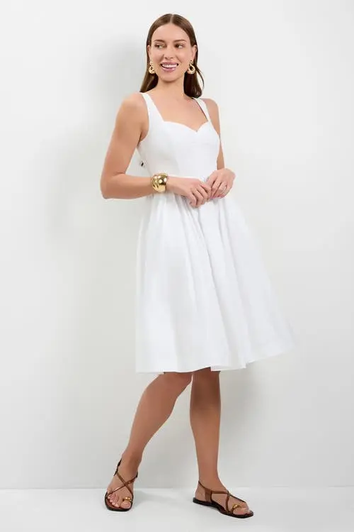 Trina Turk Mirabello Sweetheart Neck Midi Dress - White