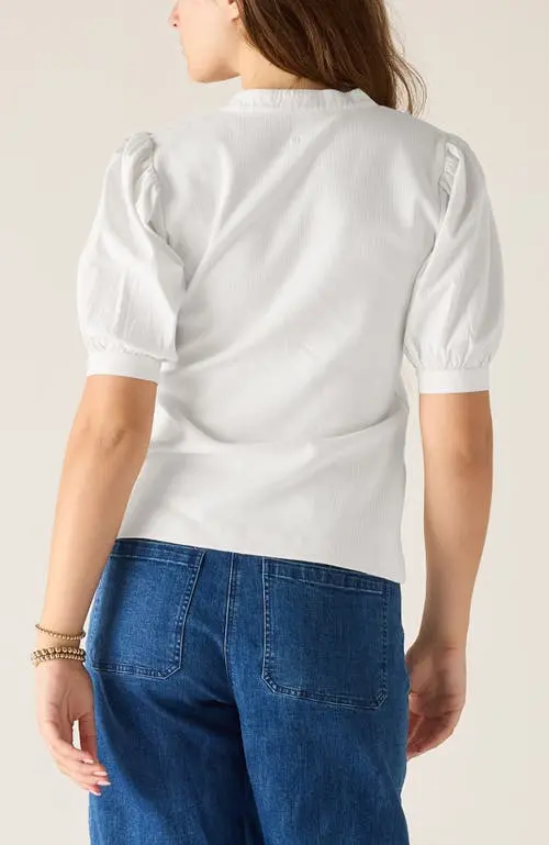 VOYAGEUR BY MERSEA Earhart Ribbed Henley Top - White