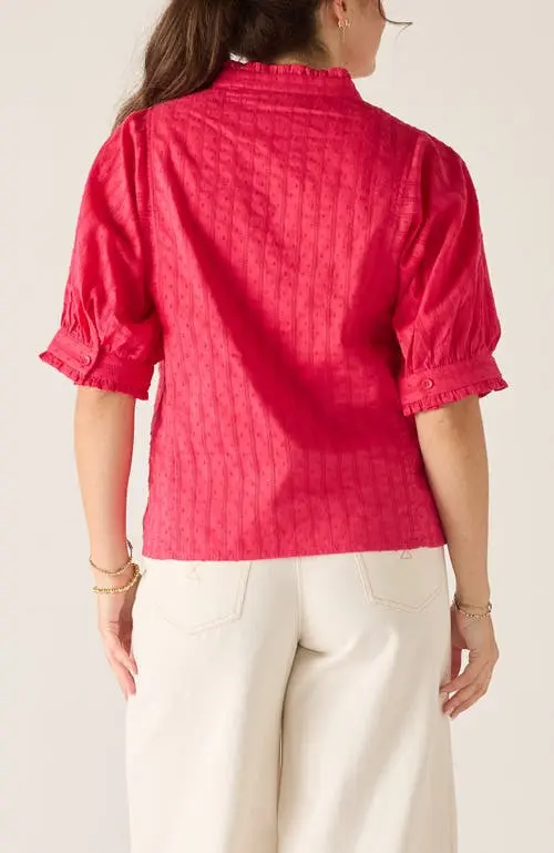 VOYAGEUR BY MERSEA V-neck Top With Puff Sleeves