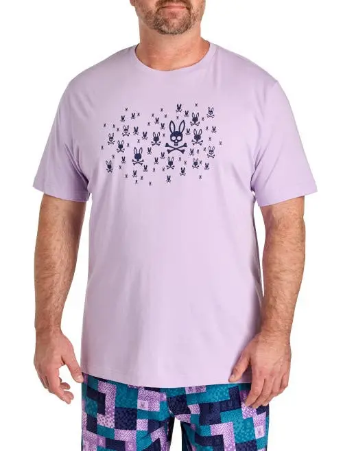 Psycho Bunny Big & Tall Nev Allover Graphic Tee - Lavendula