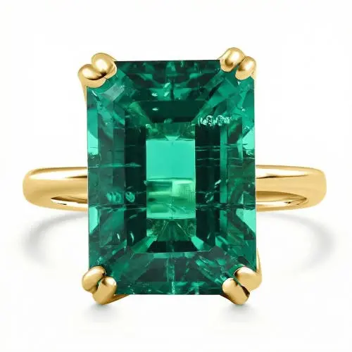 BLISS DIAMOND 3/4ct Emerald Solitaire Ring 14k Gold - 14k Yellow Gold