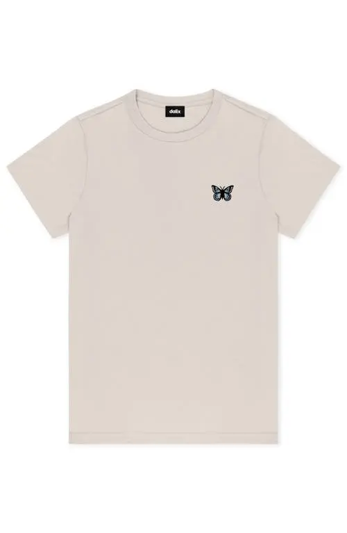 DALIX Butterfly Short Sleeve Cotton T-shirt - Bone