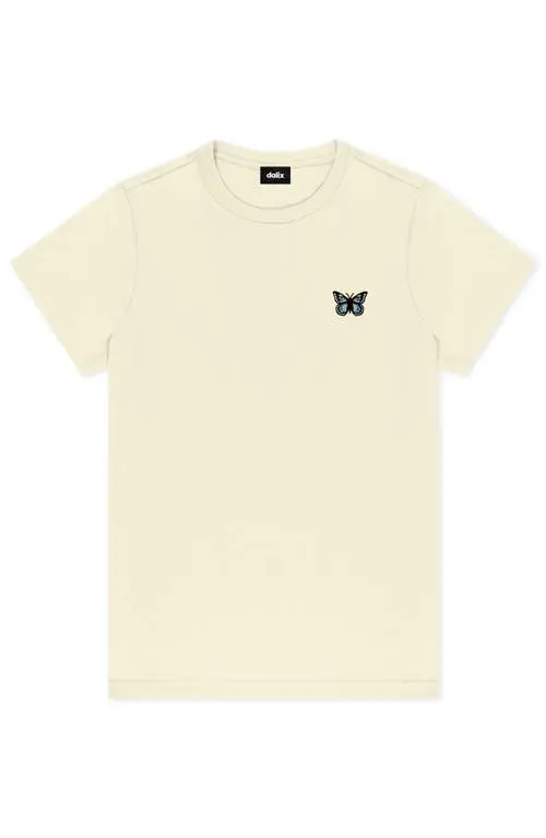 DALIX Butterfly Short Sleeve Cotton T-shirt - Butter