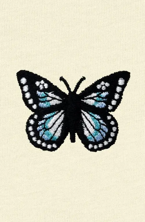 DALIX Butterfly Short Sleeve Cotton T-shirt - Butter