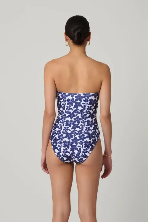 Shoshanna Stencil Floral Tie Belt One-piece