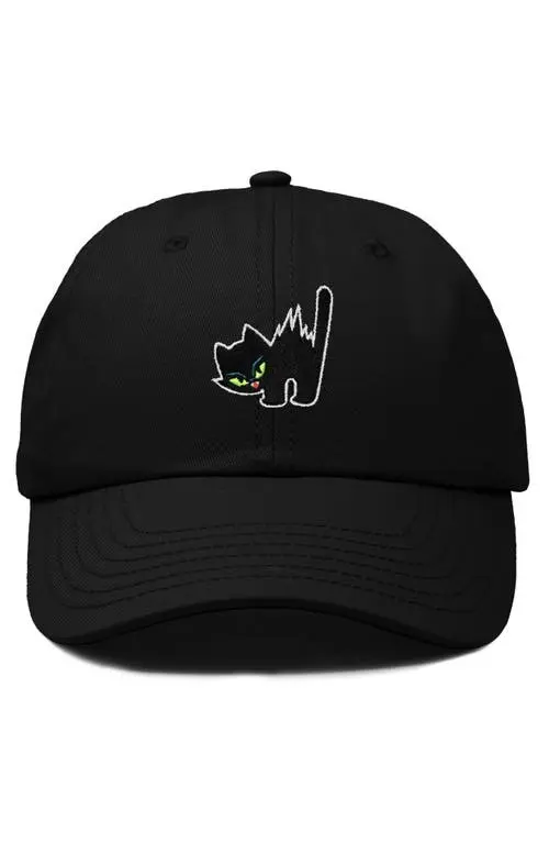 DALIX Embroidered Cat Dad Cap - Black