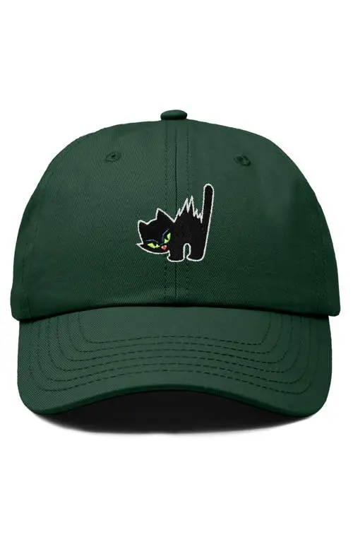 DALIX Embroidered Cat Dad Cap - Dark Green