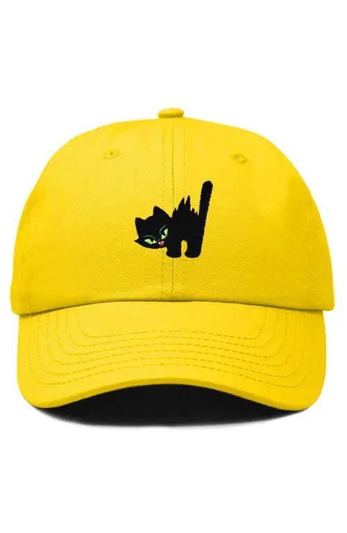 DALIX Embroidered Cat Dad Cap - Gold