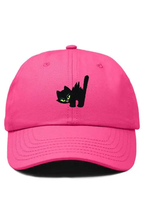 DALIX Embroidered Cat Dad Cap - Hot Pink