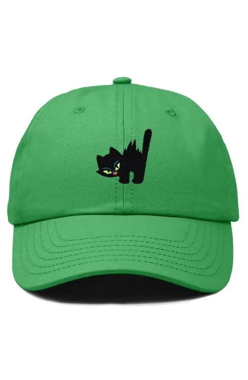 DALIX Embroidered Cat Dad Cap - Kelly Green