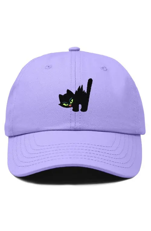 DALIX Embroidered Cat Dad Cap - Lavender