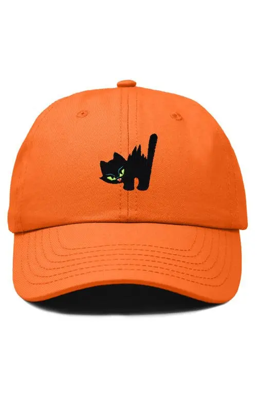 DALIX Embroidered Cat Dad Cap - Orange