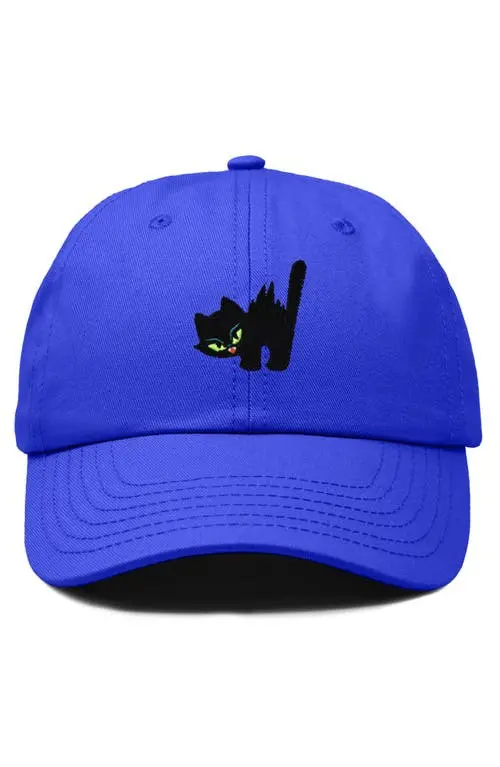 DALIX Embroidered Cat Dad Cap - Royal Blue