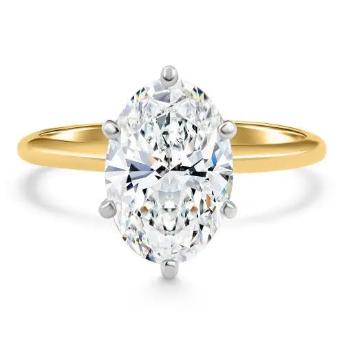 BLISS DIAMOND Carat Oval Solitaire Diamond Engagement Ring - 14k Yellow Gold